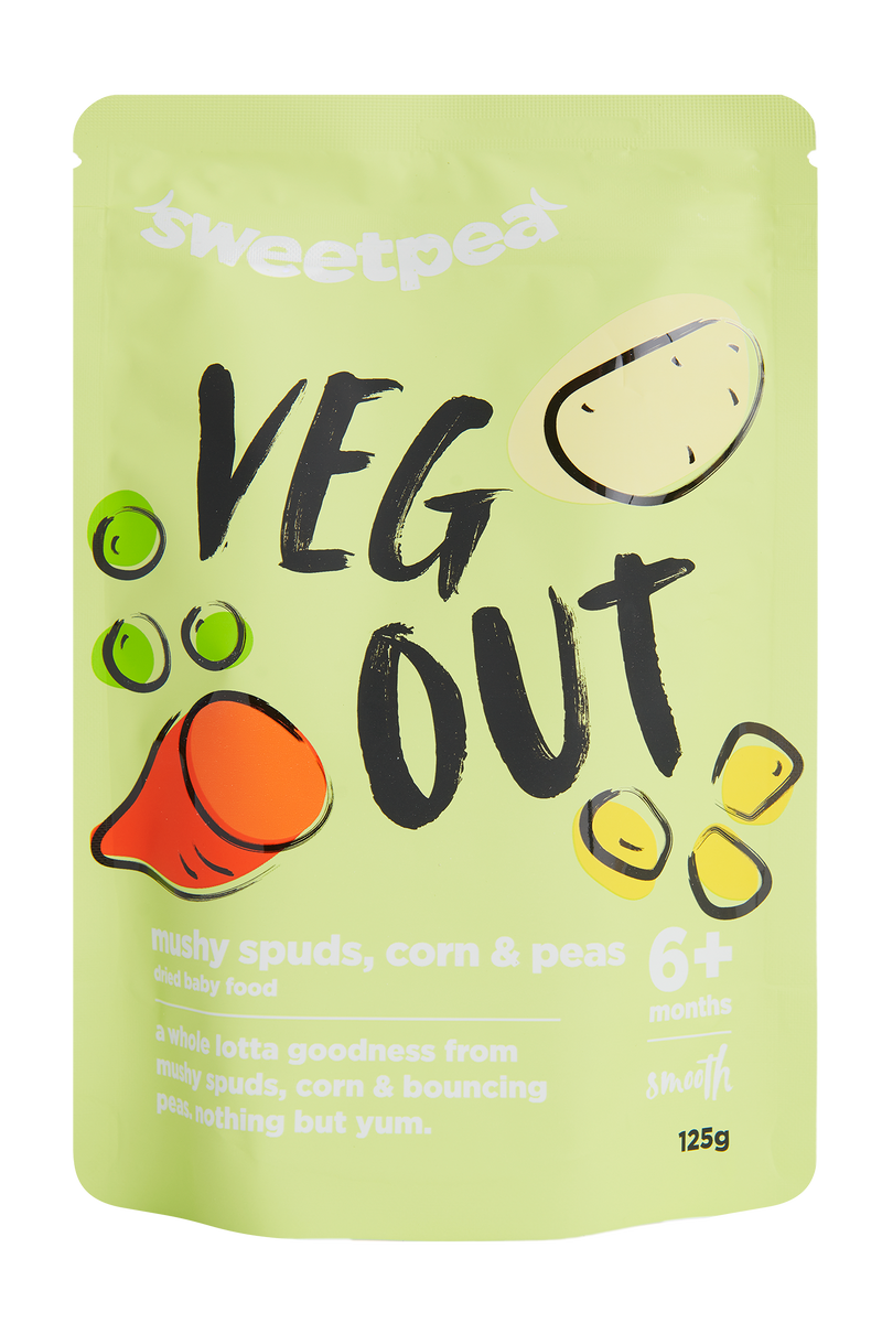 MUSHY SPUDS, CORN & PEES baby food 125g Pouches (4Pack) – Sweetpea Foods